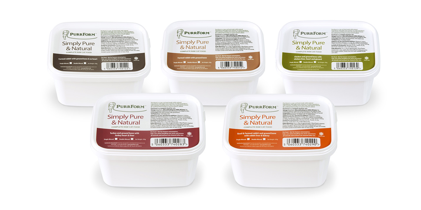 Purrform Raw Cat Food Packaging Design Abbots Langley North London